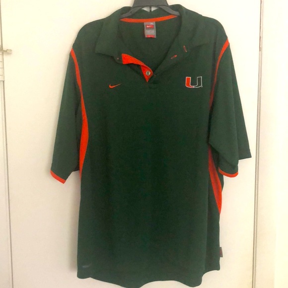 Nike | Shirts | U Of Miami Hurricanes Logo Nike Xl Polo Shirt | Poshmark